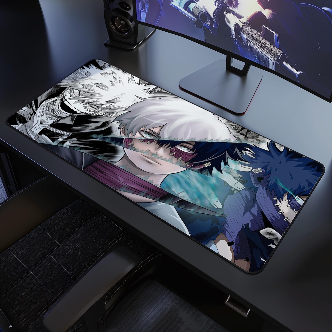 Dabi MHA Desk Mat, Blue Flame Villain Mousepad, Large XL XXL Gaming ...