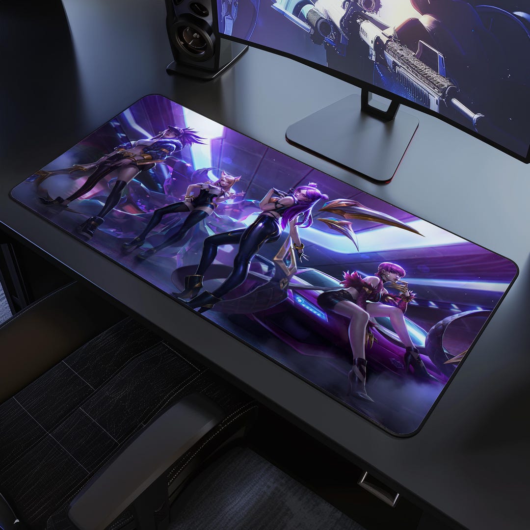 K/DA KPOP League of Legends Desk Mat, Pop Star Mousepad, Large Xl Xll ...