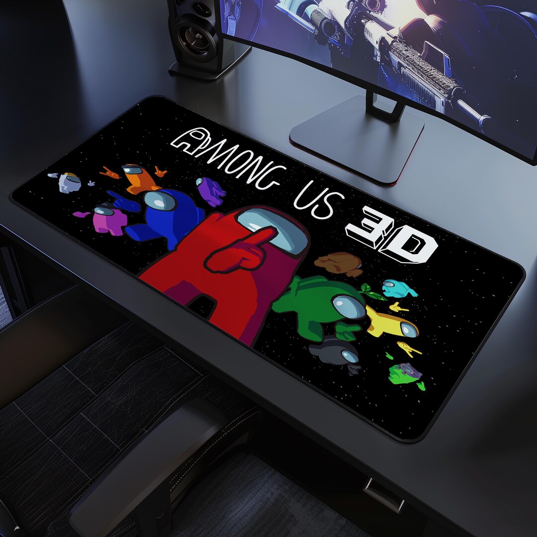 Among Us Desk Mat, Cute Crewmate & Impostor Design, Gaming Mouse Pad ...