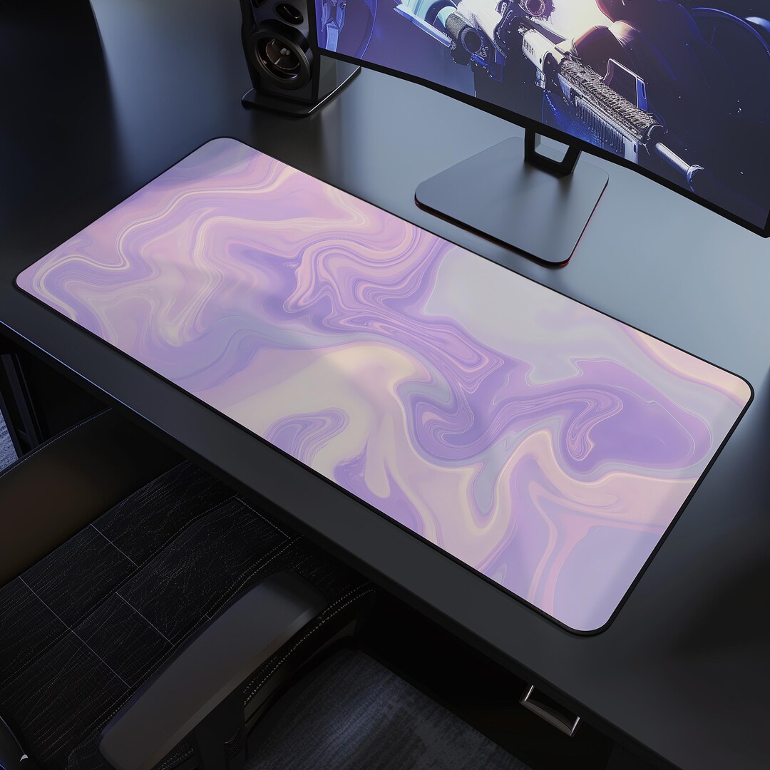 Lavender Swirl Desk Mat, Botanical Aromatherapy Mousepad, MTG Gaming ...