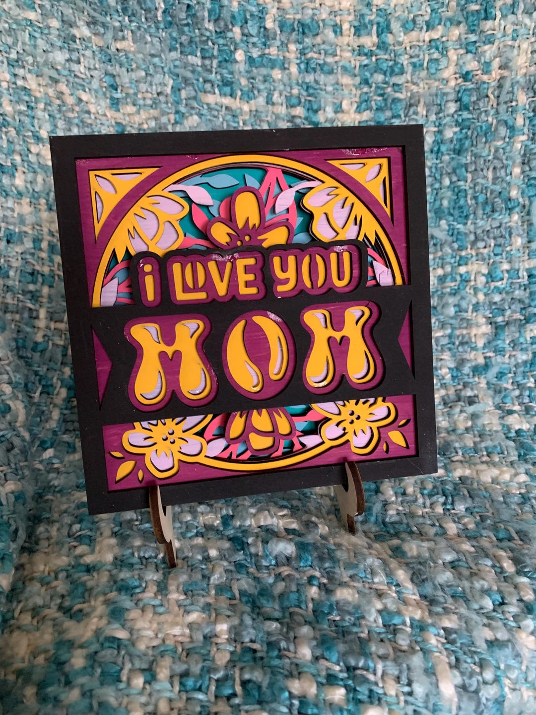 Cute! I LOVE YOU MOM Sign - 3D - Etsy