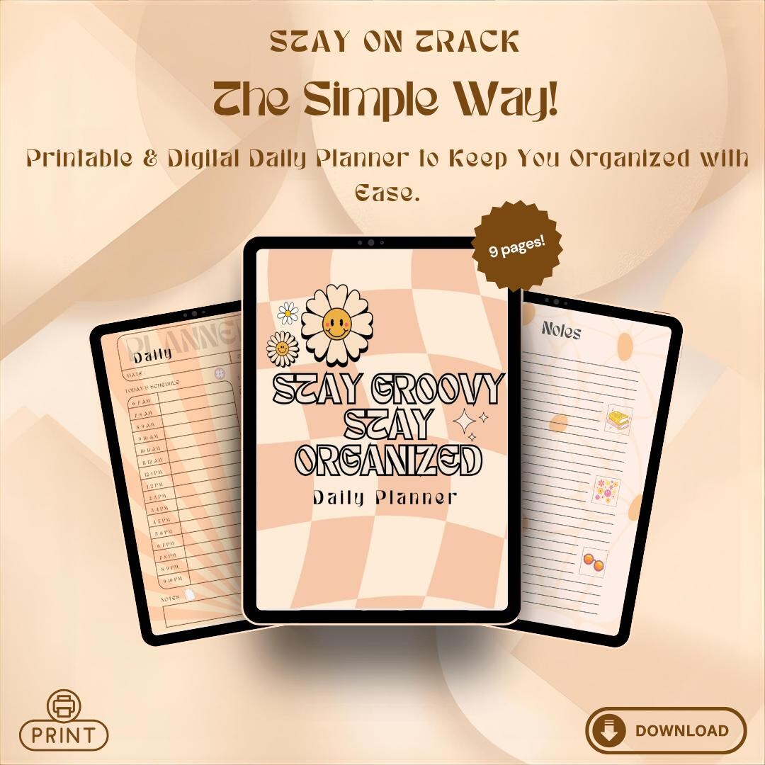 All-in-one Daily Planner, Printable Digital Organizer, Weekly, Monthly ...