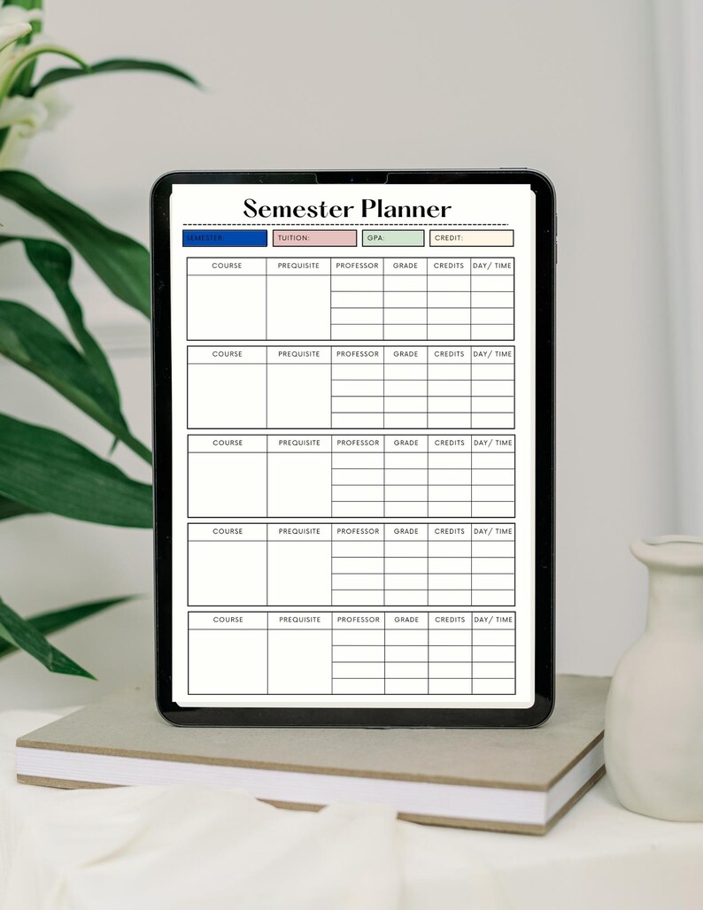 Semester Planner DIGITAL FILE - Etsy