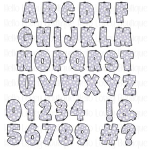 Lavender Doodle Alphabet Set PNG Letters, Spring Letters, Doodle ...