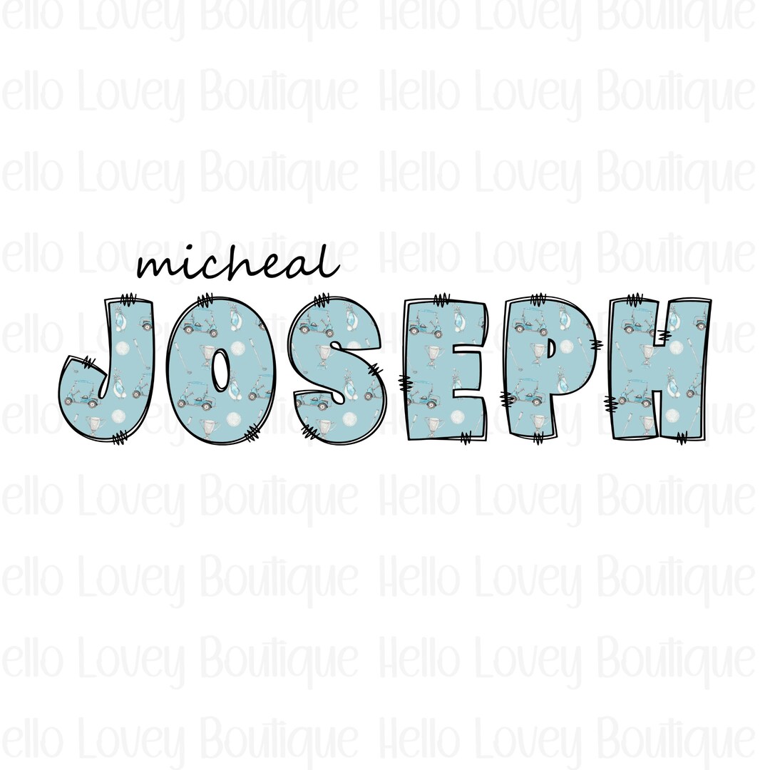 Custom Name PNG, Blue Golf Themed Sublimation, Personalized Golf Name ...