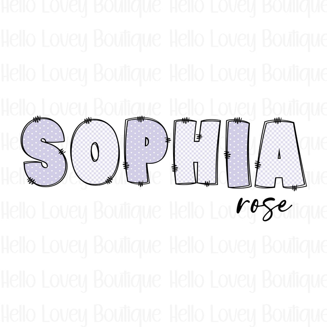 Custom Name PNG, Purple Themed Sublimation, Personalized Purple Gingham ...