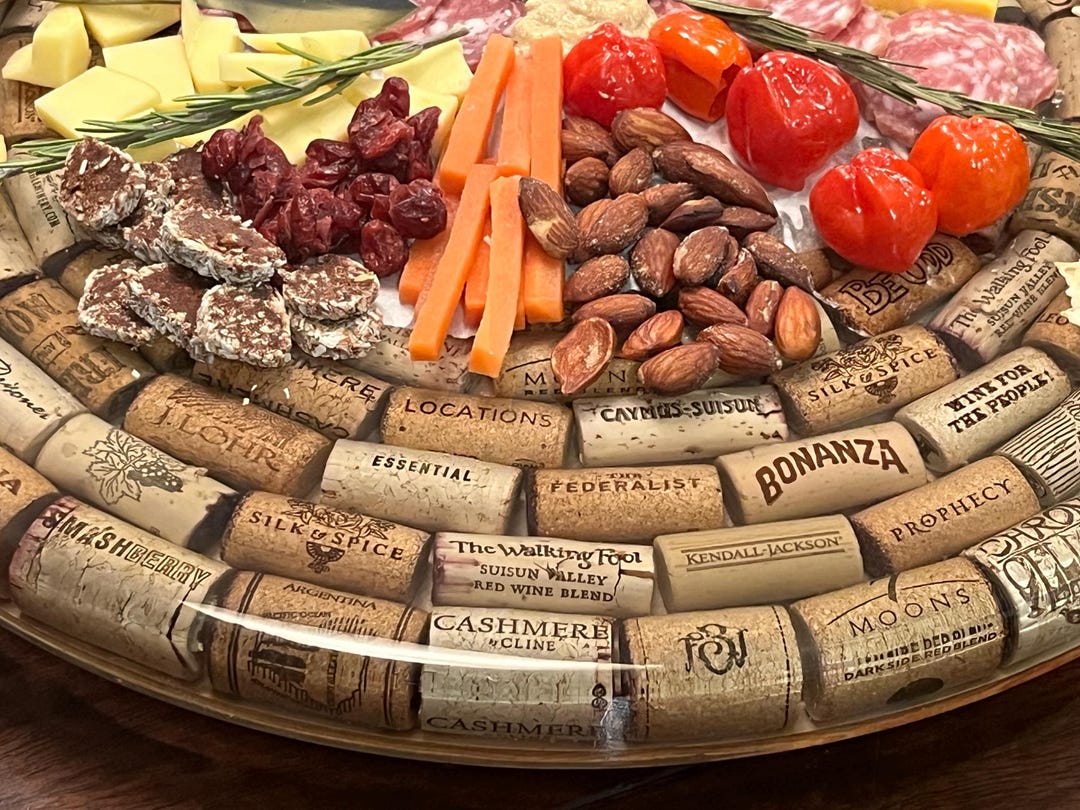 Lazy Susan Wine Cork Charcuterie Board - Etsy