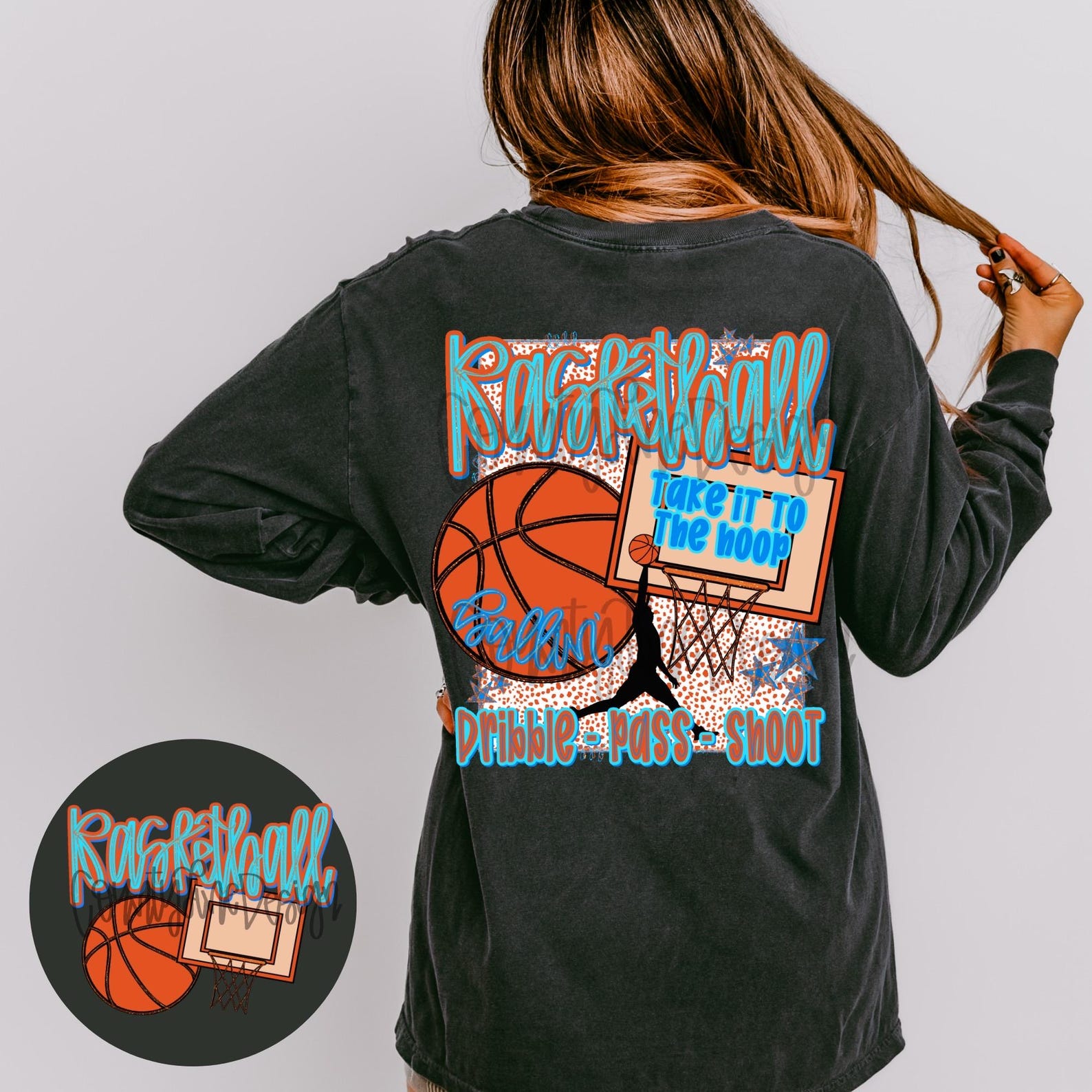 Preppy Basketball PNG: Dribble, Pass, Shoot (digital File) - Etsy