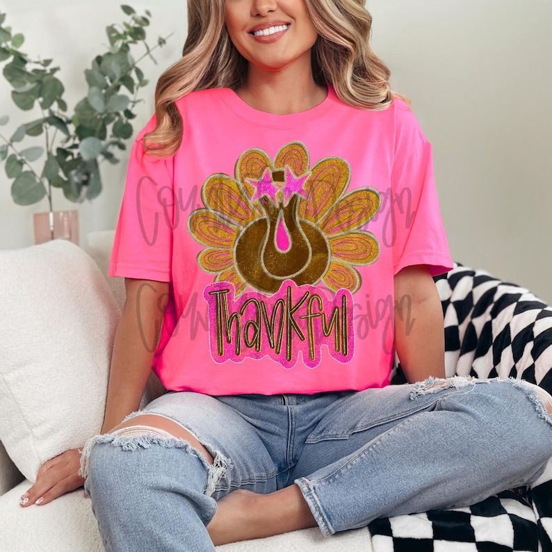 Thankful Preppy Turkey PNG: Thanksgiving Design (digital File) - Etsy