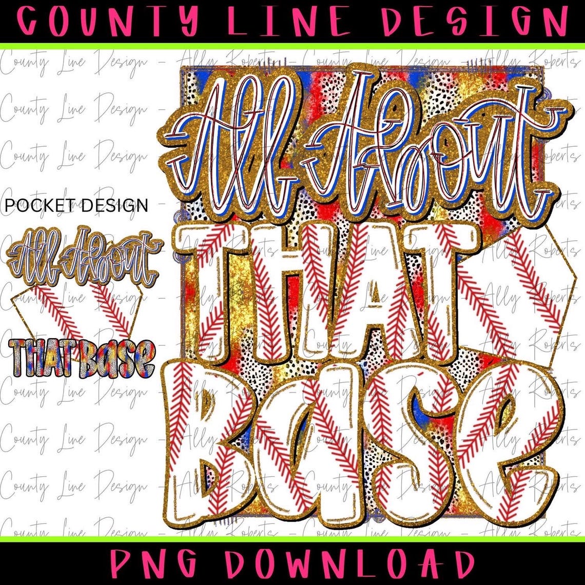 All About That Base Baseball PNG, Preppy Baseball PNG - Etsy