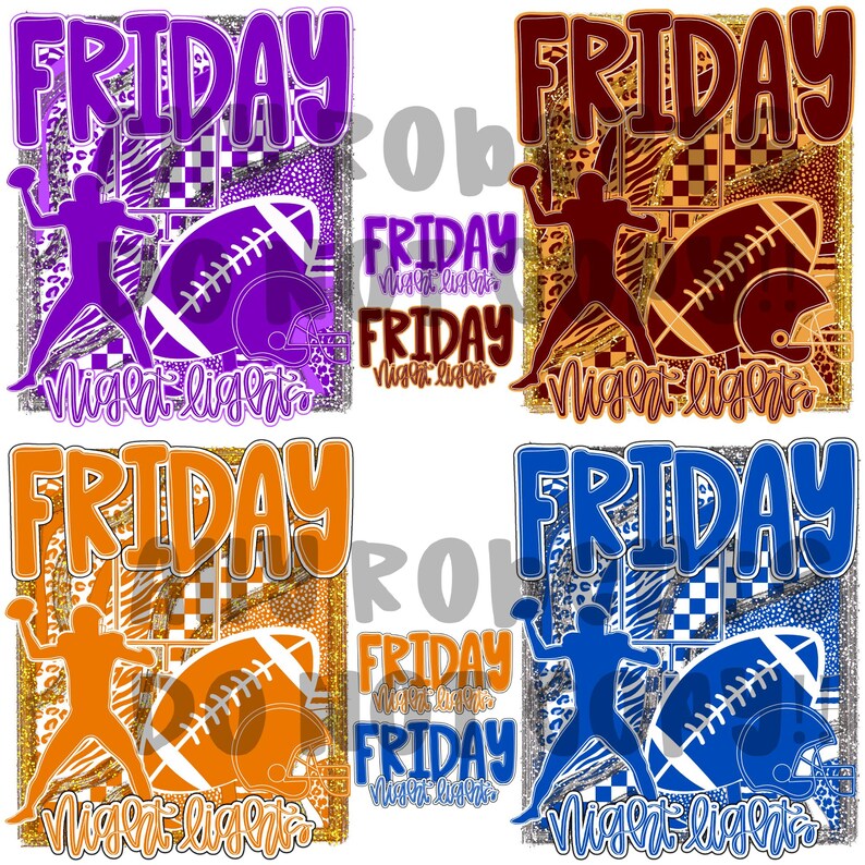 BUNDLE!!! Friday Night Lights Football Bundle PNG, 22+ Color Options ...