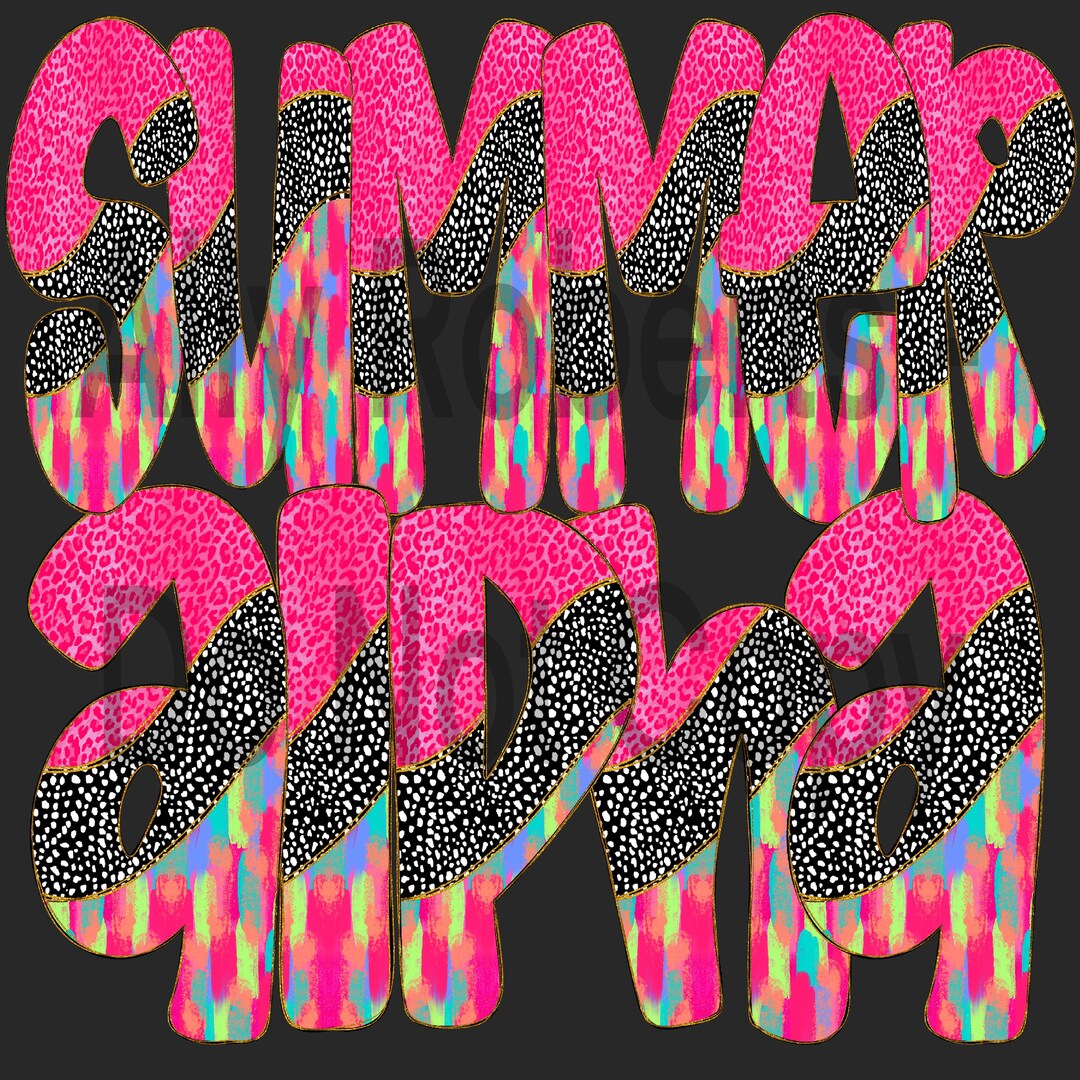 Summer Preppy Alpha Pngs, Preppy Alpha Packs, Neon Preppy Alphabet - Etsy