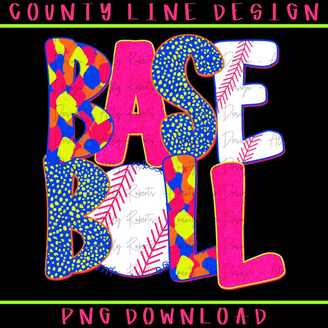 Baseball Neon Png, Preppy Baseball Png - Etsy