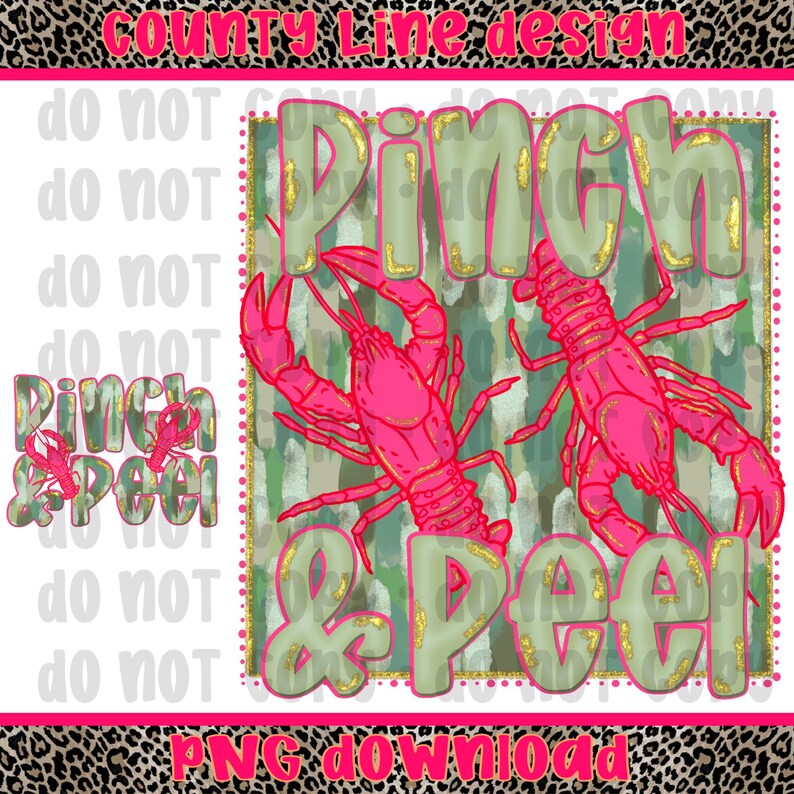 Preppy Crawfish Camo PNG: Pinch and Peel (digital File) - Etsy