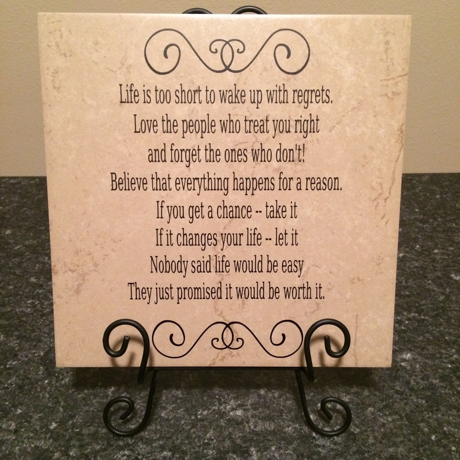 Ceramic Tile Sayings Ceramic Tile Quotes Life Is Too Short Etsy