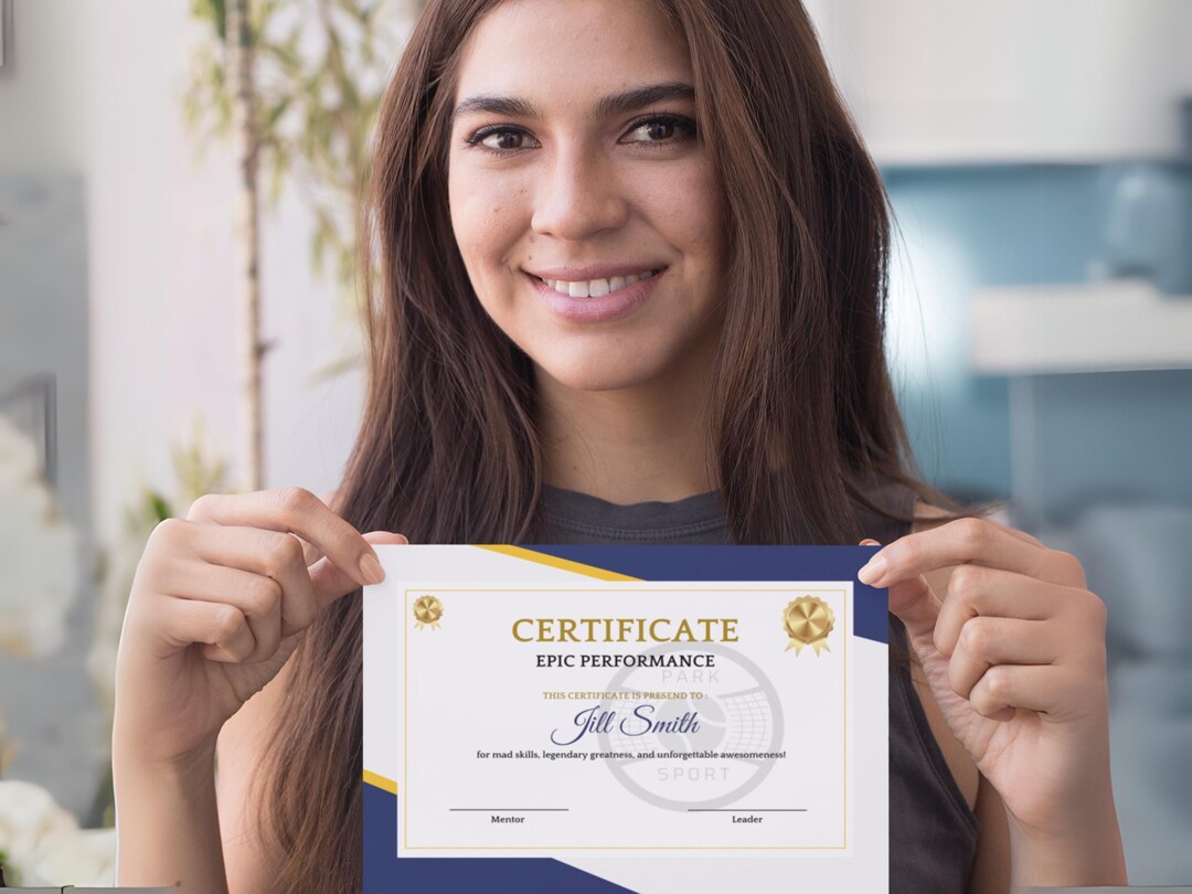 Printable Certificate for an Epic Performance and Unforgettable ...