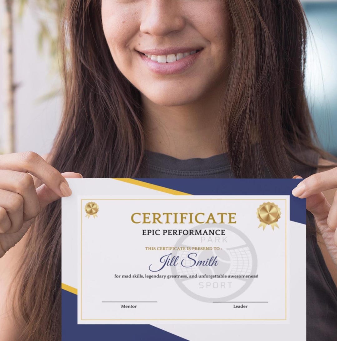 Personalized Direct Download Certificate Epic Performance and ...