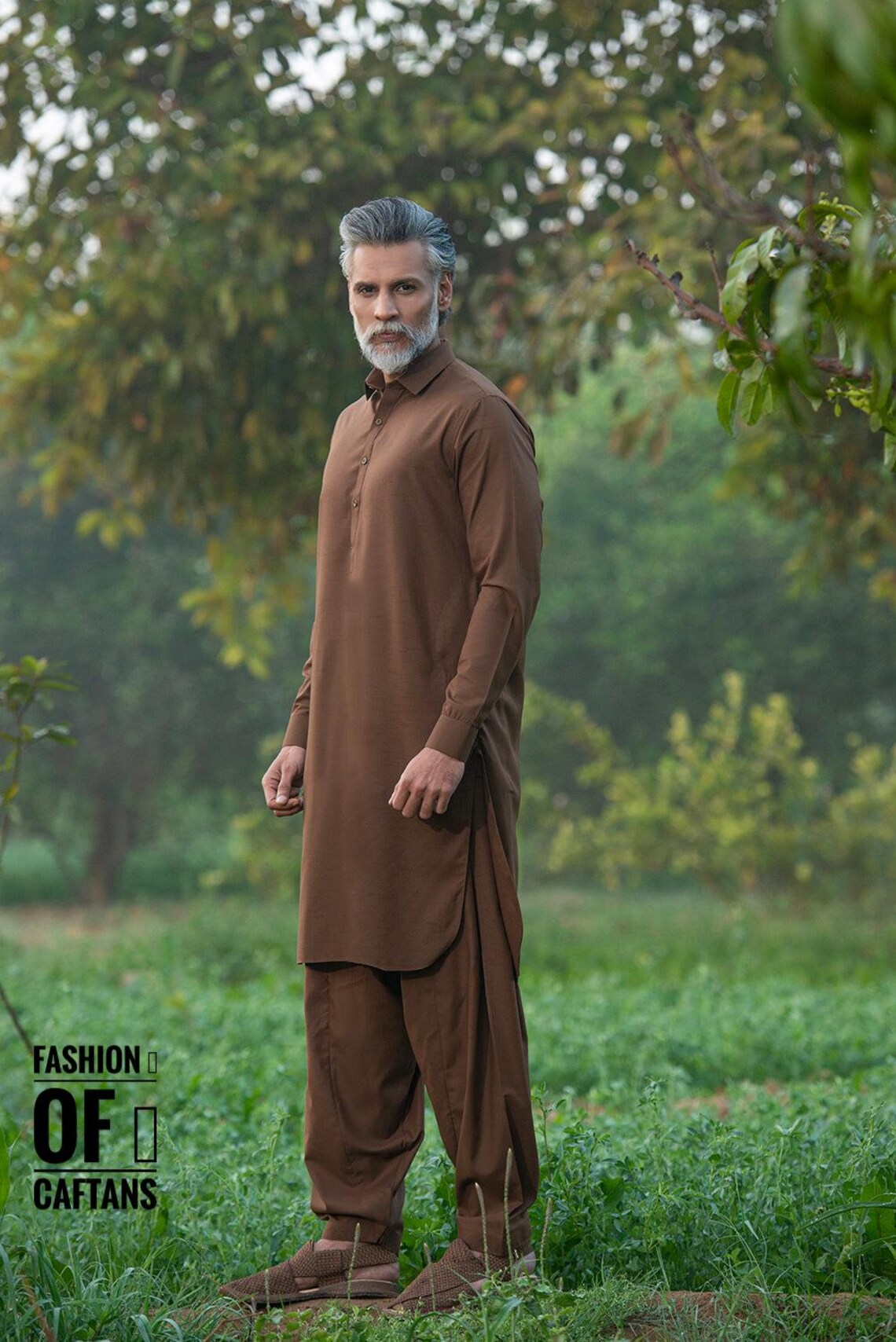 Casual Kameez Shalwar | Men's Formal Salwar Kameez | Solid Brown Kurta ...