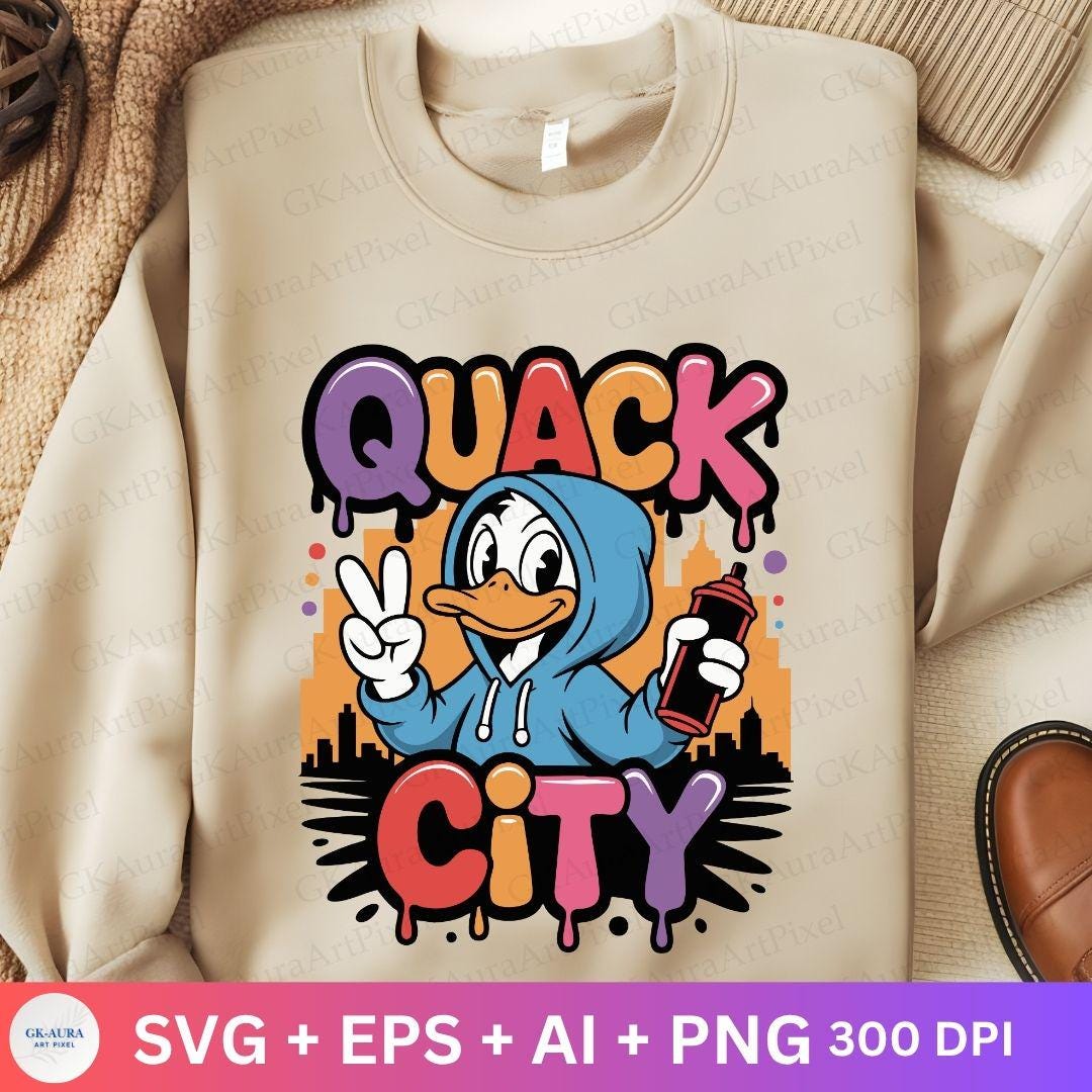 Quack City Duck PNG - Hip Hop Duck SVG, Streetwear Clipart, Funny Duck ...