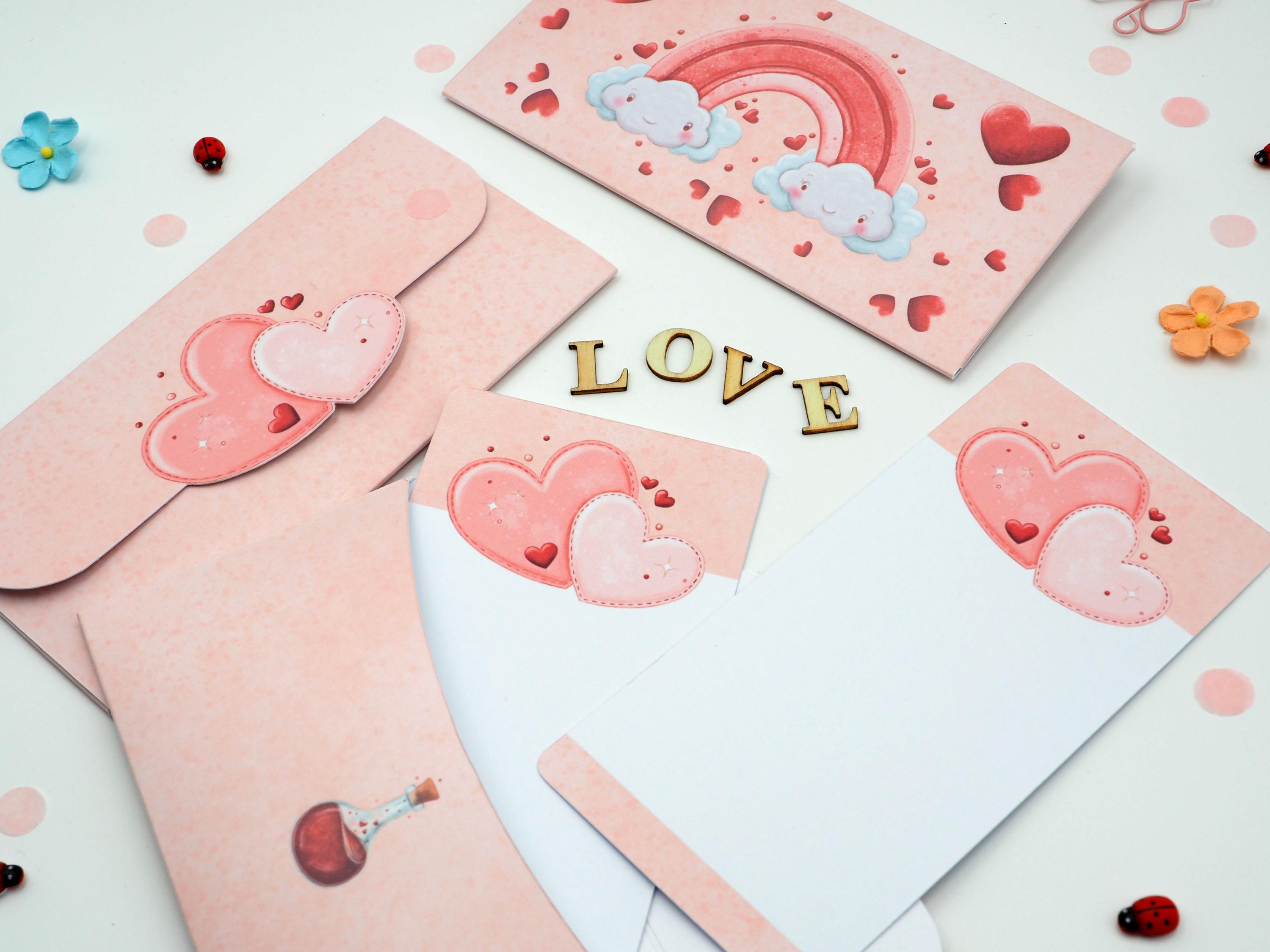 Valentine's Day Card and Envelope - Etsy