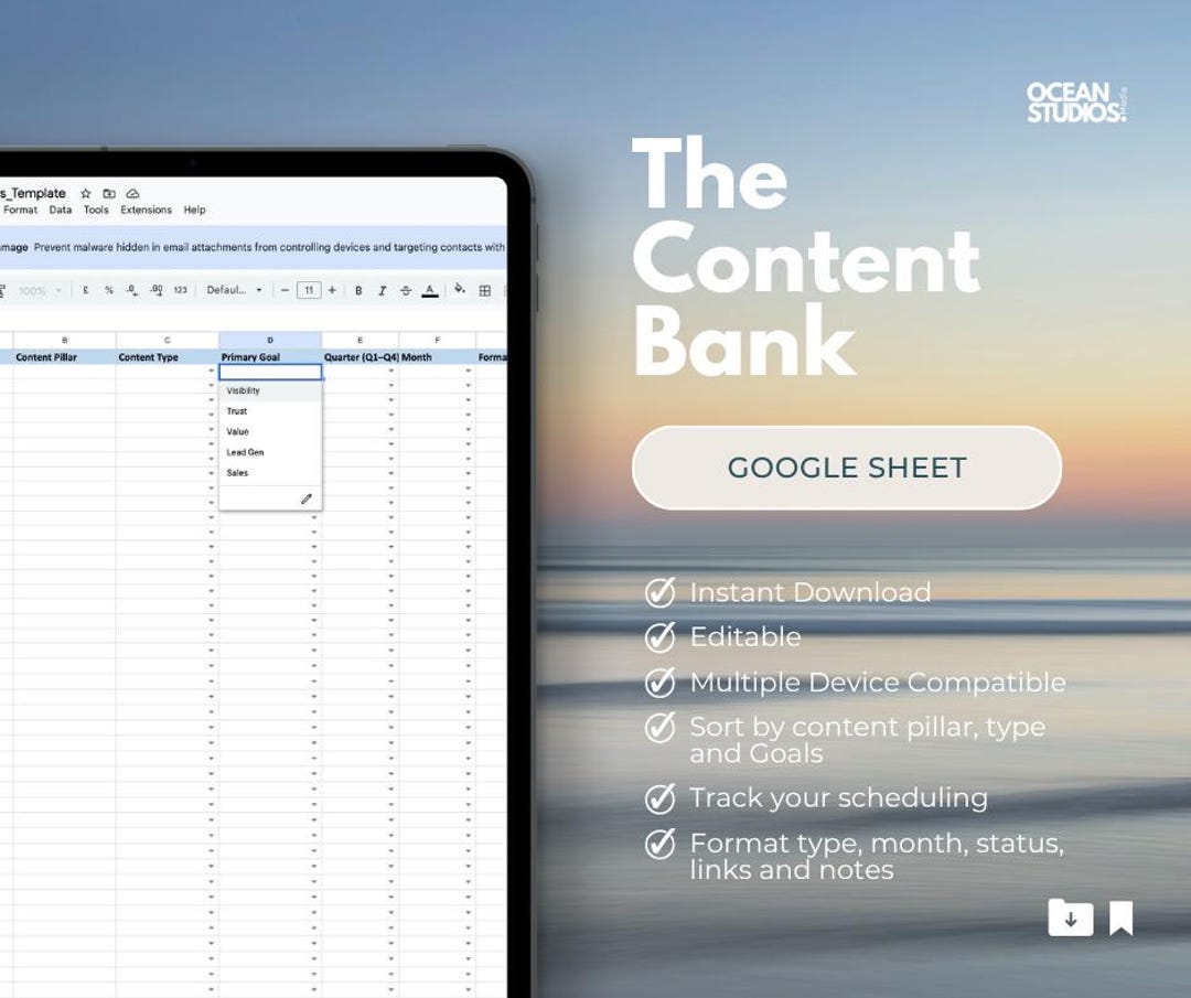 Editable Content Planner for Creatives | Google Sheets Marketing ...