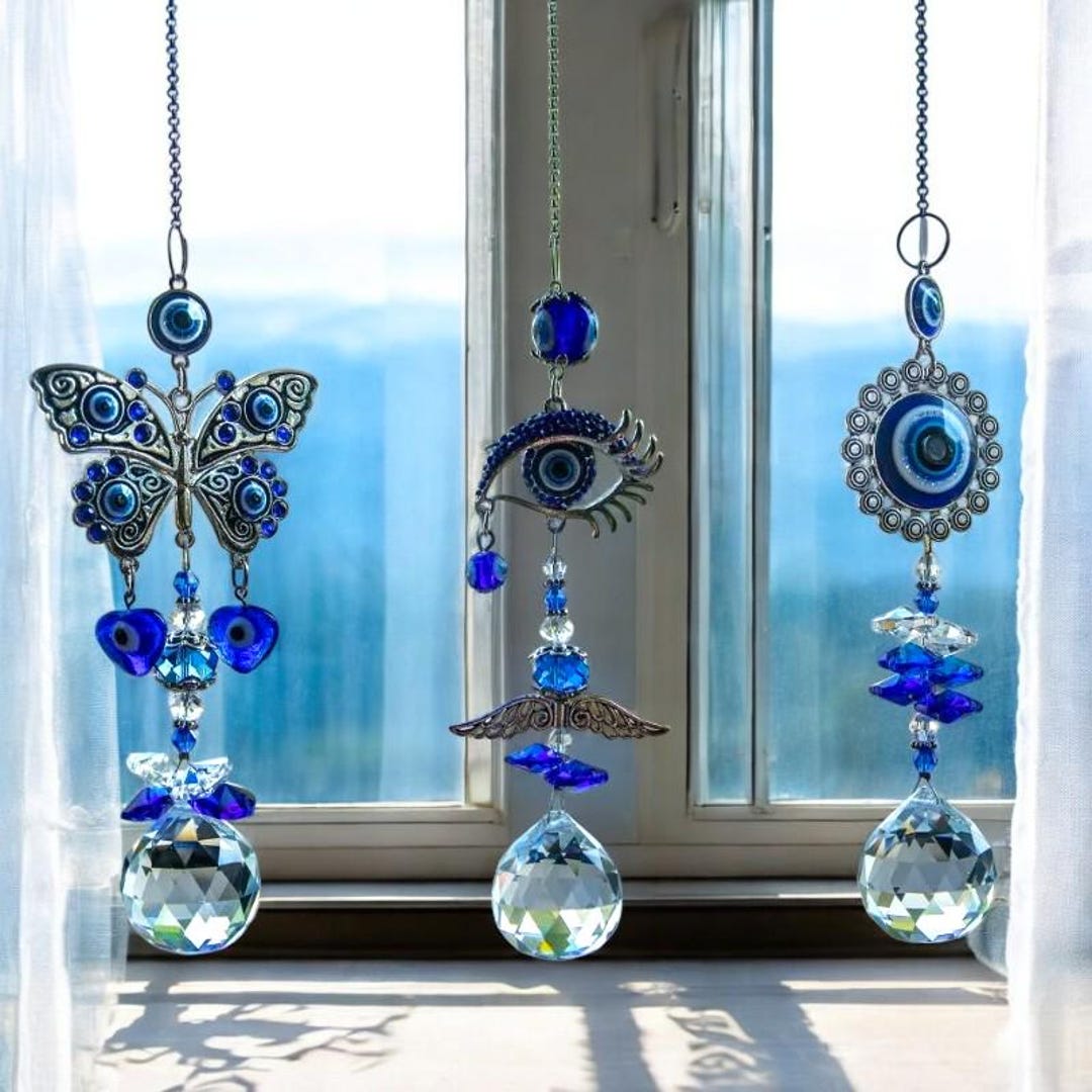 Demons Turk Evil Eye Crystal Sun Catcher Light and Shadow Pendant ...