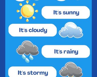 12 Weather Cards | Montessori Flashcards | Pre-school Cards | Rainbow ...