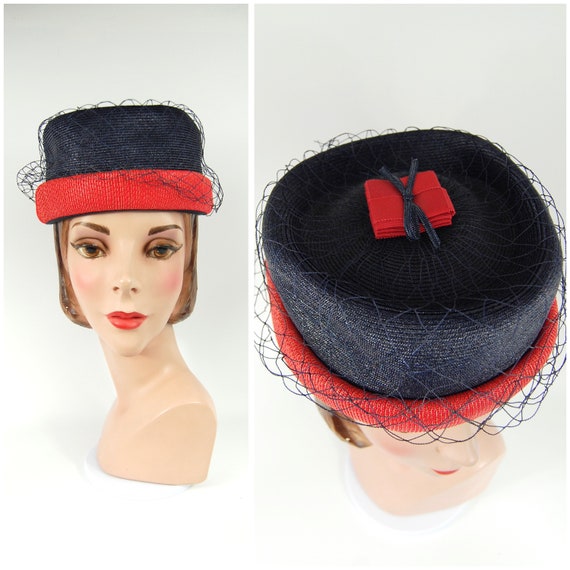 1960s Straw pillbox Hat Roberta Bernays Original / 60… - Gem