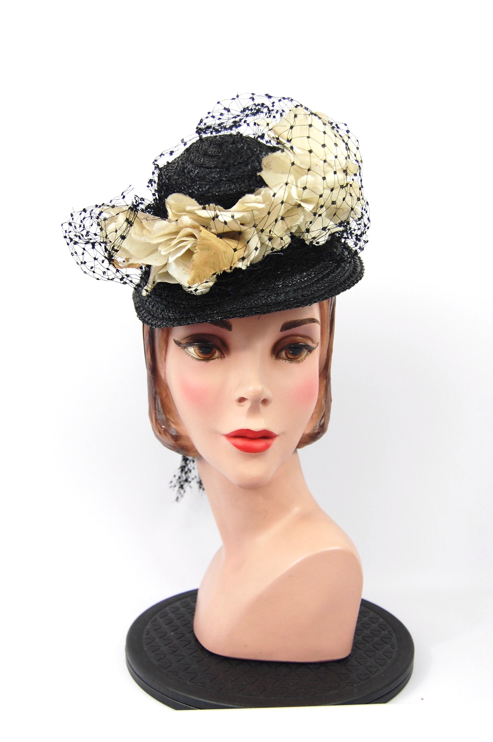 Finales de los años 30 Sombrero Floral de paja 1930 Primavera | Etsy