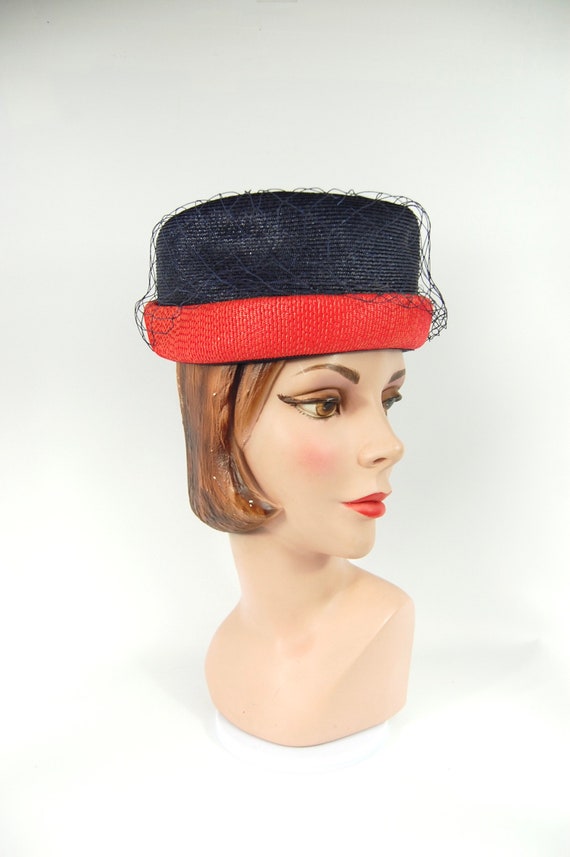 1960s Straw pillbox Hat Roberta Bernays Original / 60… - Gem