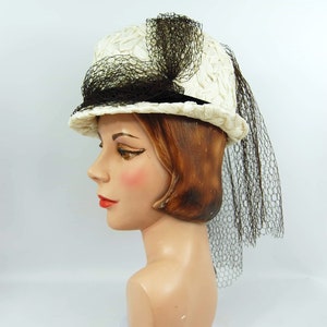 1960s Ivory Top Hat With Brown Veil Steampunk Ladies Top Hat - Etsy