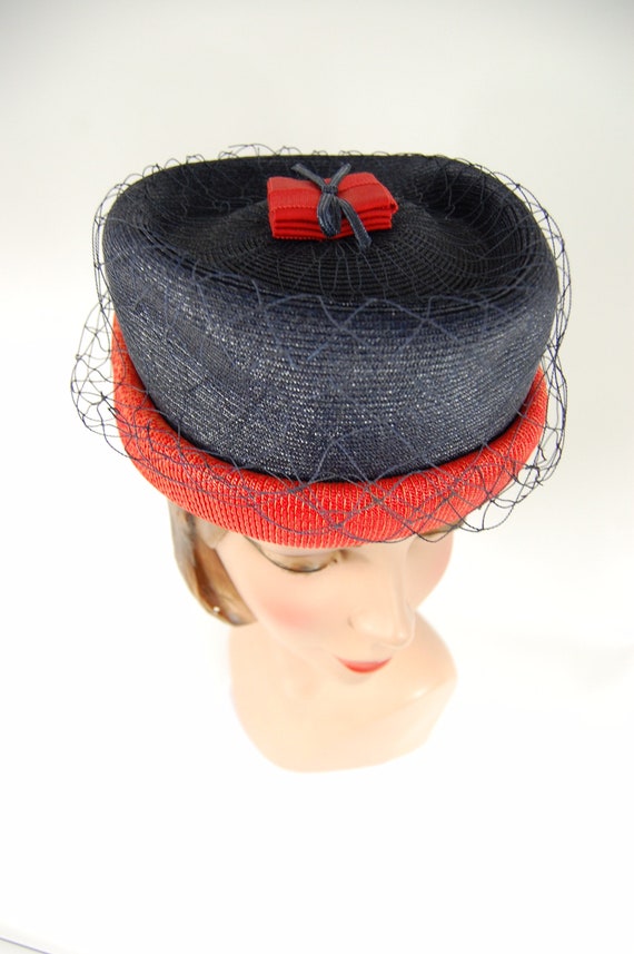 1960s Straw pillbox Hat Roberta Bernays Original / 60… - Gem
