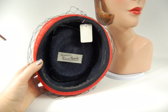 1960s Straw pillbox Hat Roberta Bernays Original / 60… - Gem
