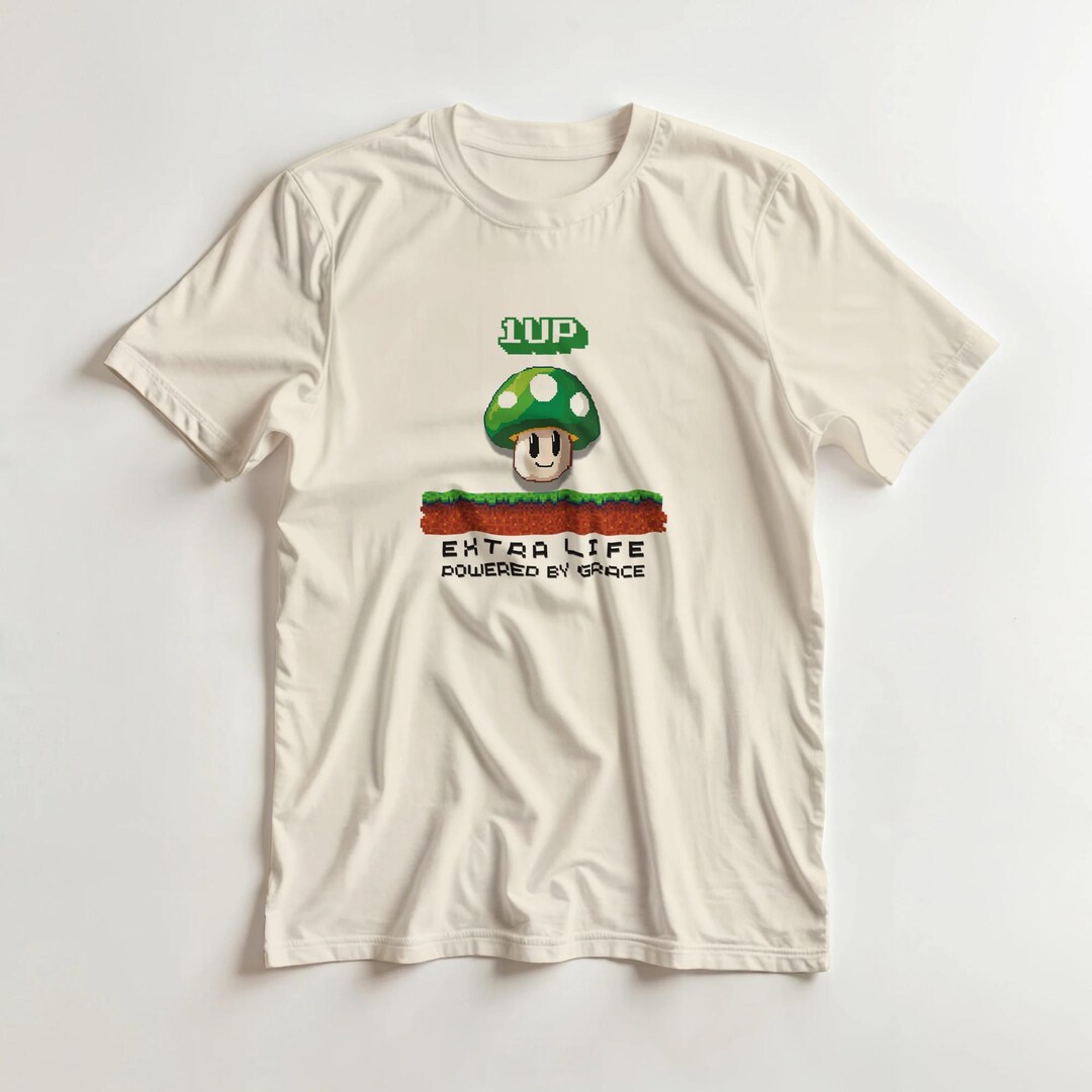 Christian Retro Gamer Shirt – 1UP Mushroom | Extra Life Powered by ...
