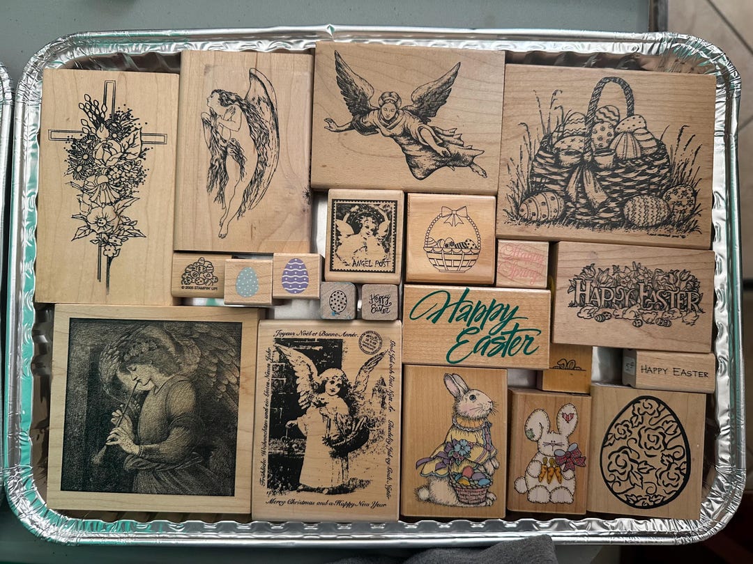 Easter/religion, Wood Mounted, Rubber Stamp Variety Pack for Decorating ...