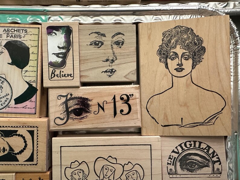 People Themed, Wood Mounted, Rubber Stamp Variety Pack for Decorating ...