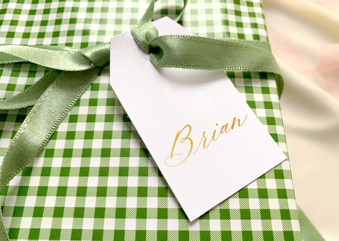 Personalized Name Tags - Gold Foil Gift Tags, Custom Name Tags for ...