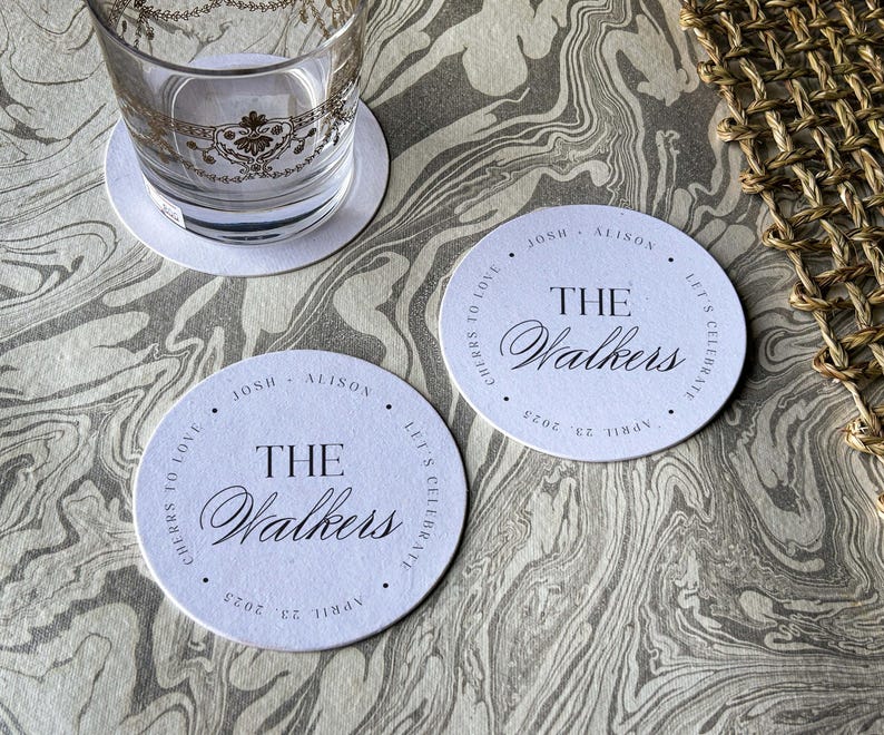 Personalized Wedding Coasters - Drink Coasters, Table Toppers ...
