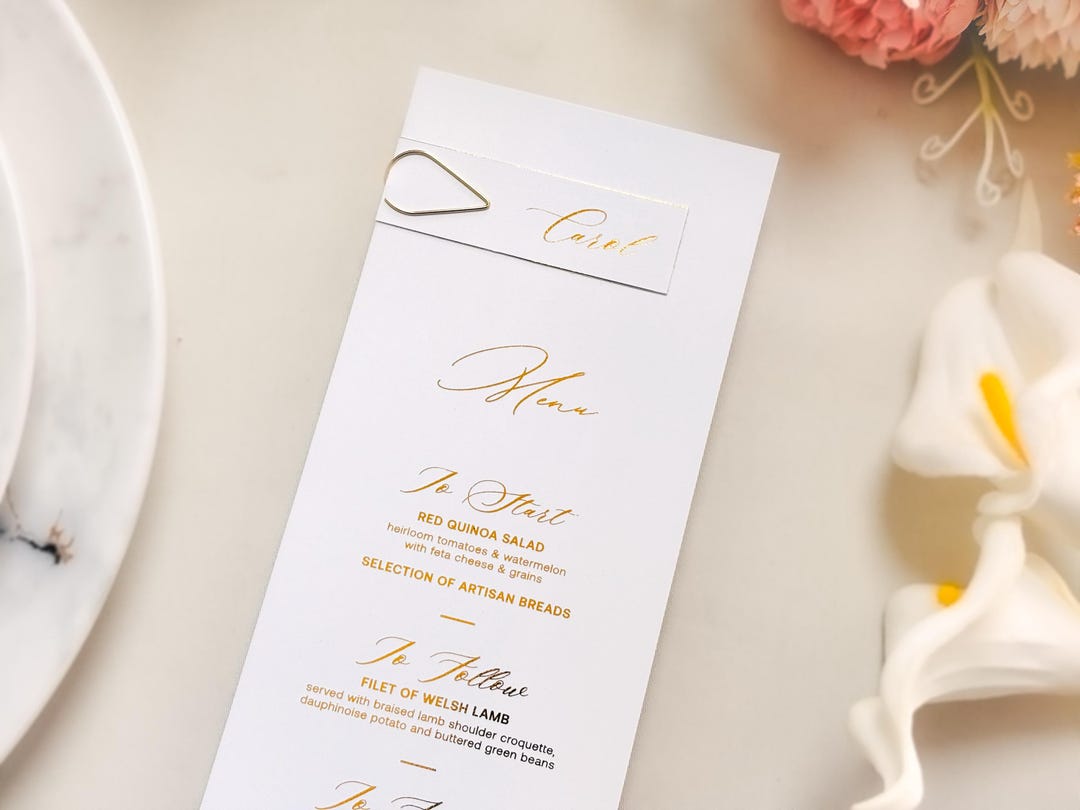 Personalized Menu for Wedding - Custom Paper Menu, Wedding Menu ...