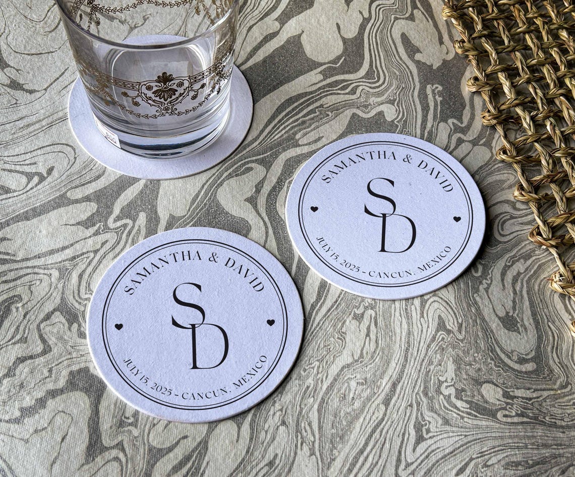 Custom Monogram Coasters - Wedding Coasters, Custom Wedding Favors ...