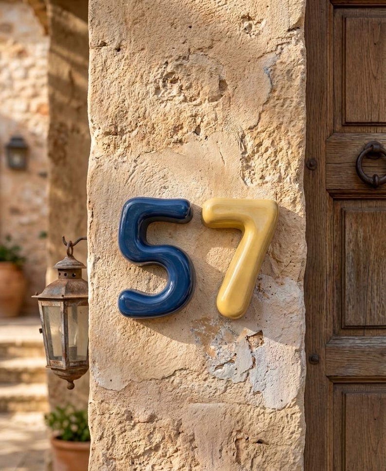 Modern Ceramic House Numbers - Bubble Ceramic Number - Etsy