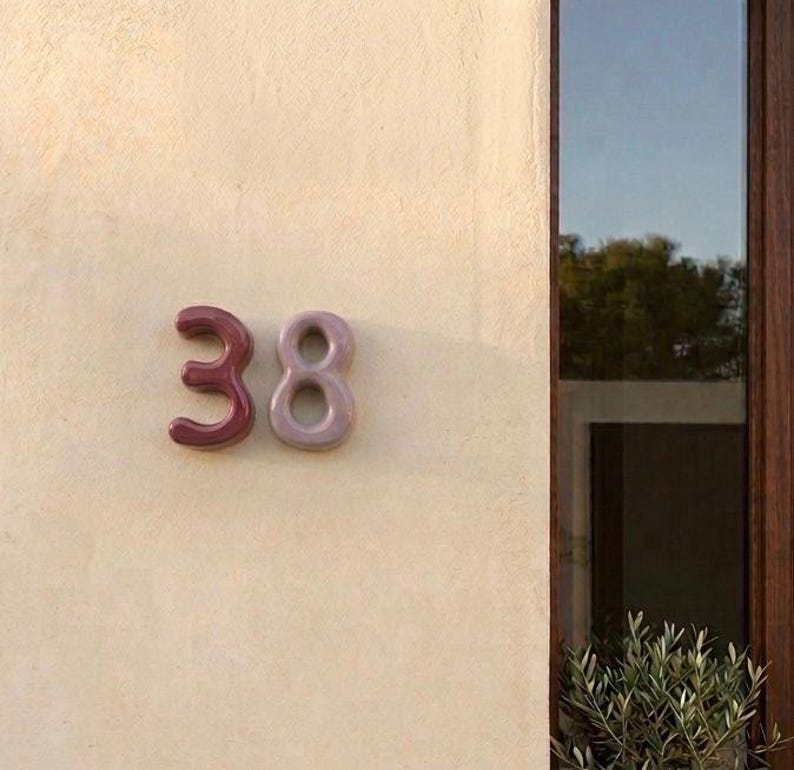 Modern Ceramic House Numbers - Bubble Ceramic Number - Etsy