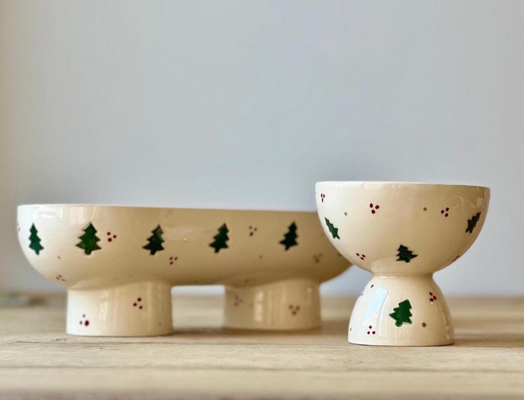 Handmade Ceramic Christmas Tree Serving Bowl : Christmas Gift Set - Etsy