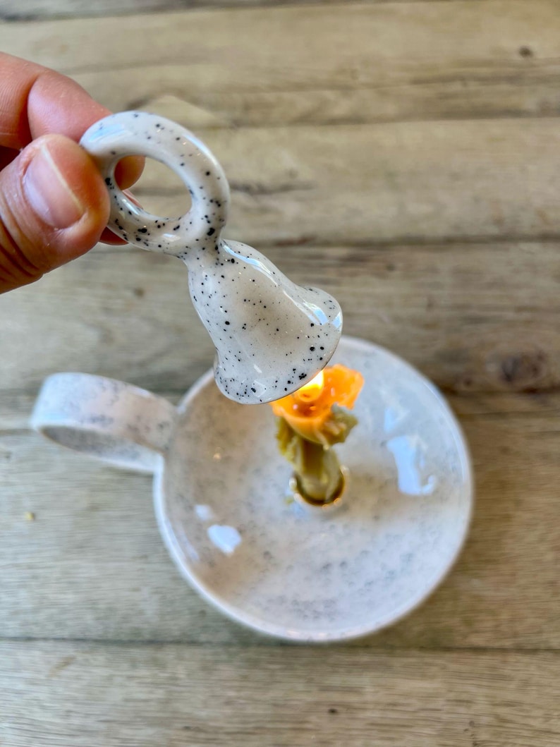 Handmade Ceramic Candle Snuffer: White Bell Design, Safe Extinguisher ...