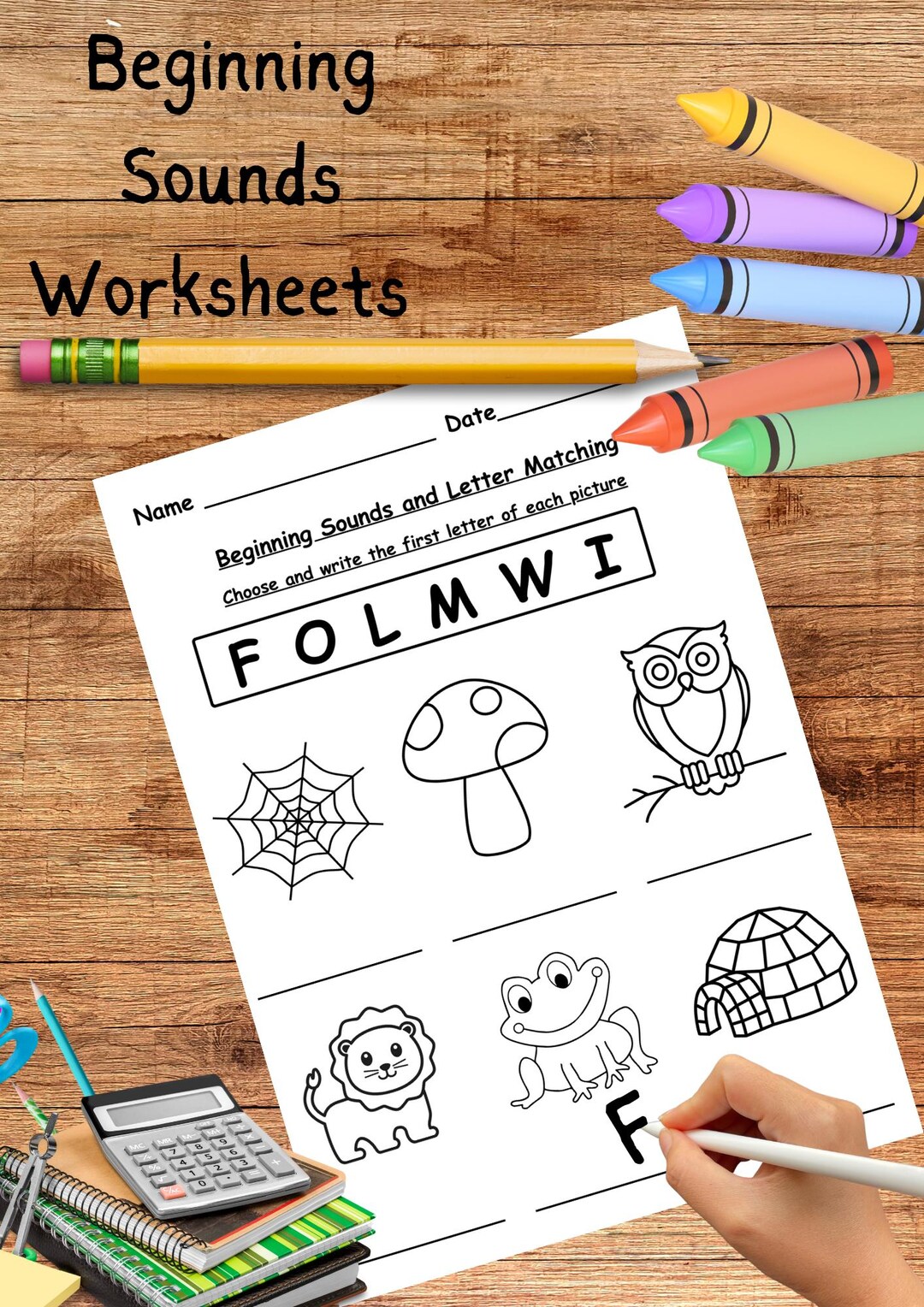 Beginning Sounds Worksheets Kindergarten ( 16 Pages) - Digital ...