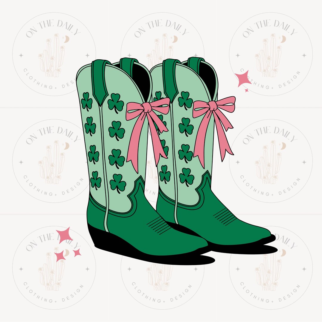 Clover Cowboy Boots Png, Trendy Digital Downloads, St Patricks Day ...