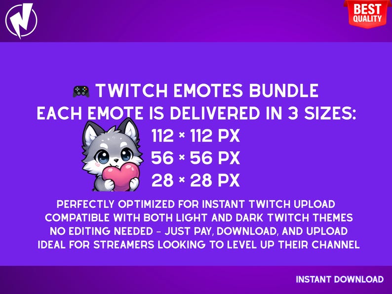 Chibi Wolf Twitch Emotes | Cute Kawaii Streamer Emote Bundle ...