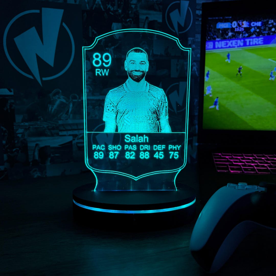 Mohamed Salah Fan Card, Personalized, Illuminated Acrylic Desk Lamp ...