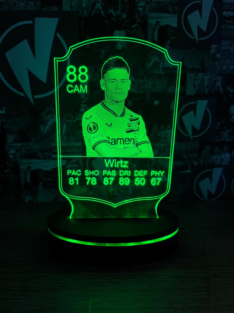 Florian Wirtz Fan Card, Personalized, Illuminated Acrylic Desk Lamp ...