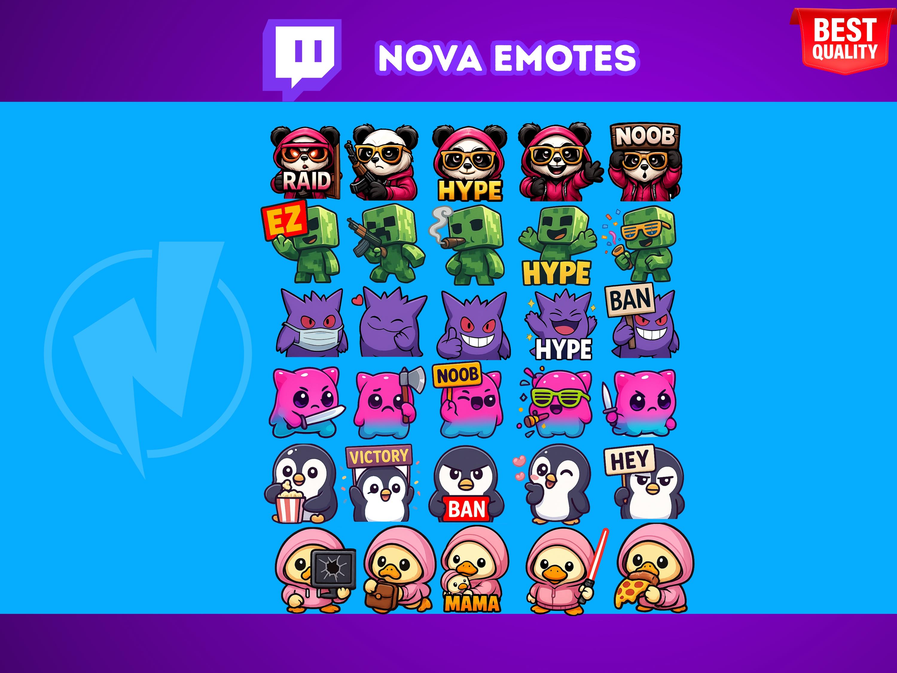 Cute Chibi Emotes Pack for Streamers | Chibi Streamer Emote Bundle ...